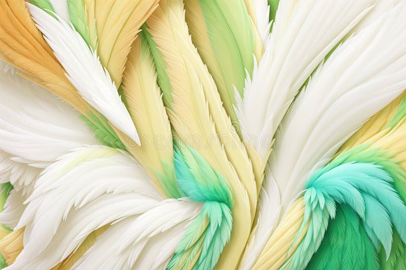 3D Animation Style Abstract Beautiful Soft Feathersai Generative Stock ...