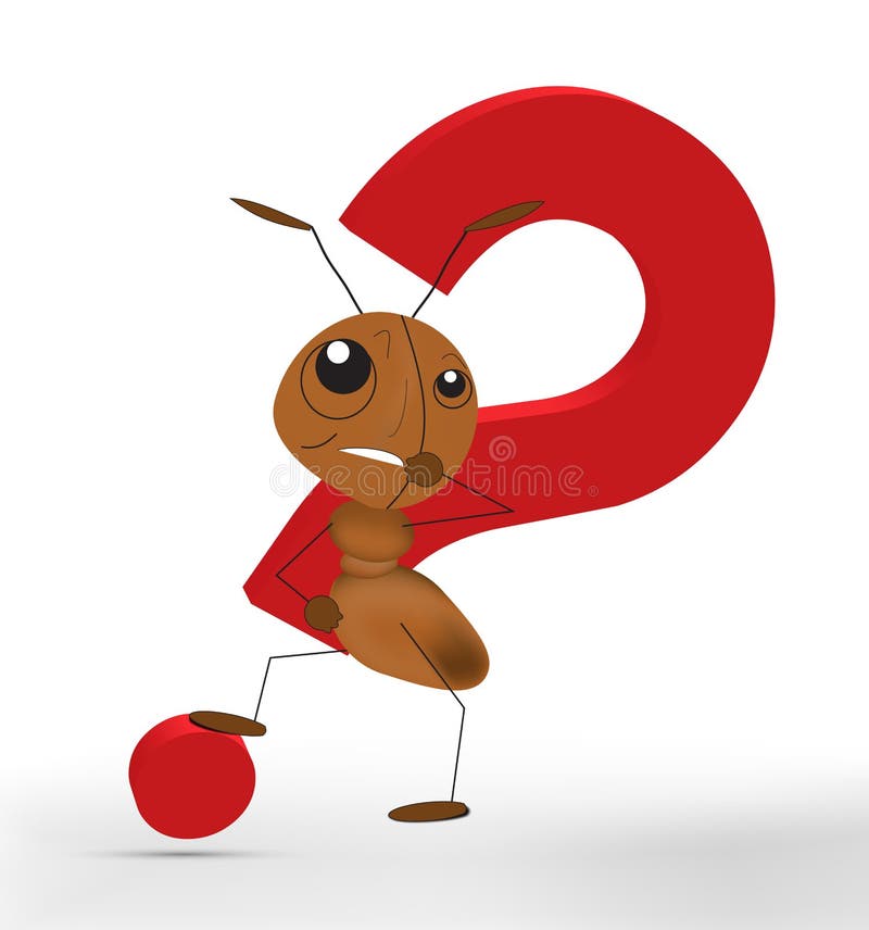3D Ant with a Red Question Mark Stock Vector - Illustration of pose ...