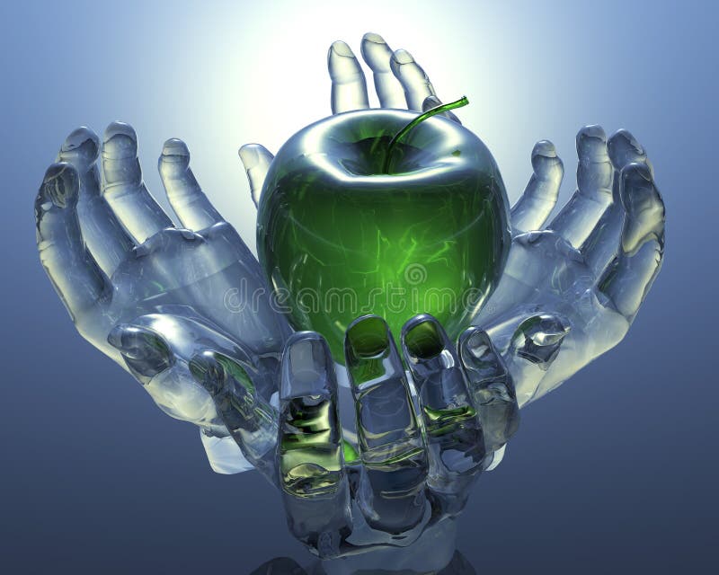 3D transparante appel stock illustratie. Illustration of gezondheid ...