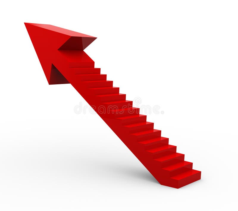 3d arrow stair stock illustration. Illustration of ascent - 27124438