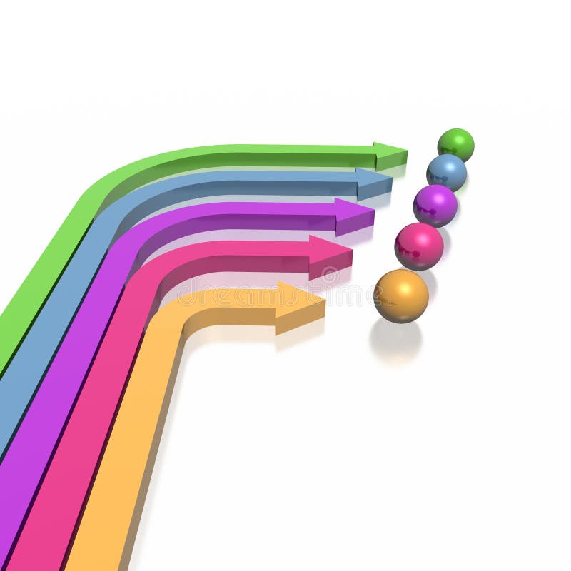 3D arrows stock illustration. Illustration of design, color - 4313695