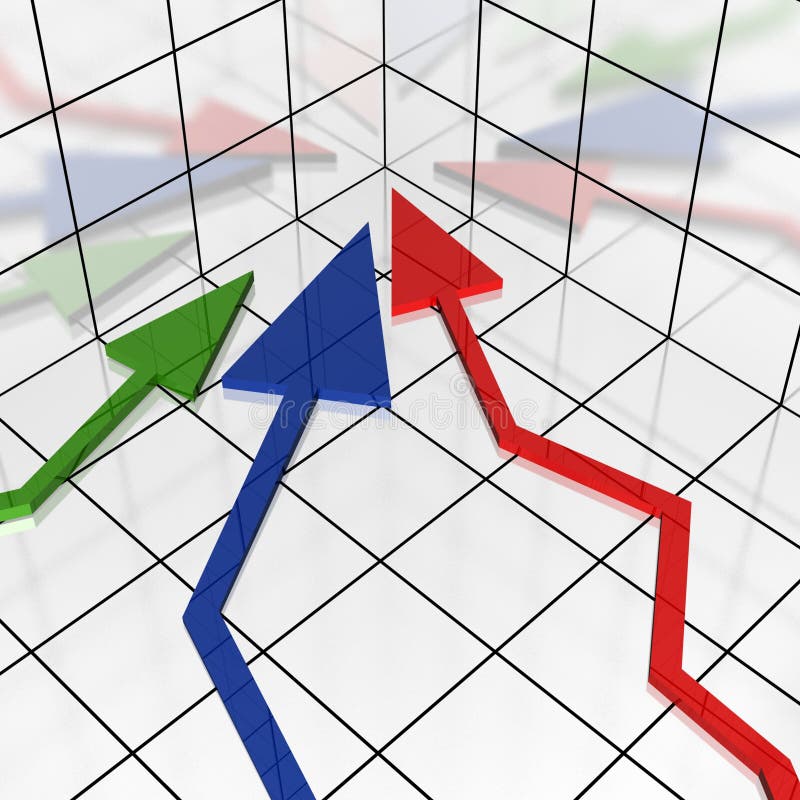 3d Arrows in Coordinate Showing To Origin Stock Illustration ...