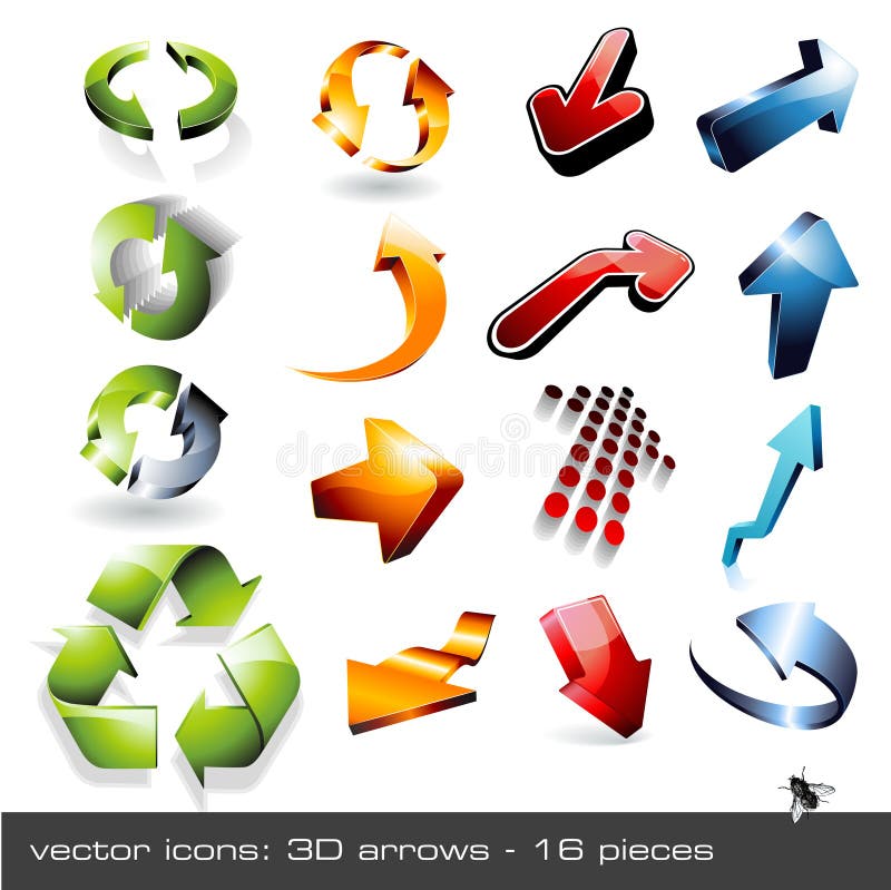 3d arrows - set 1 stock vector. Illustration of collection - 9905958