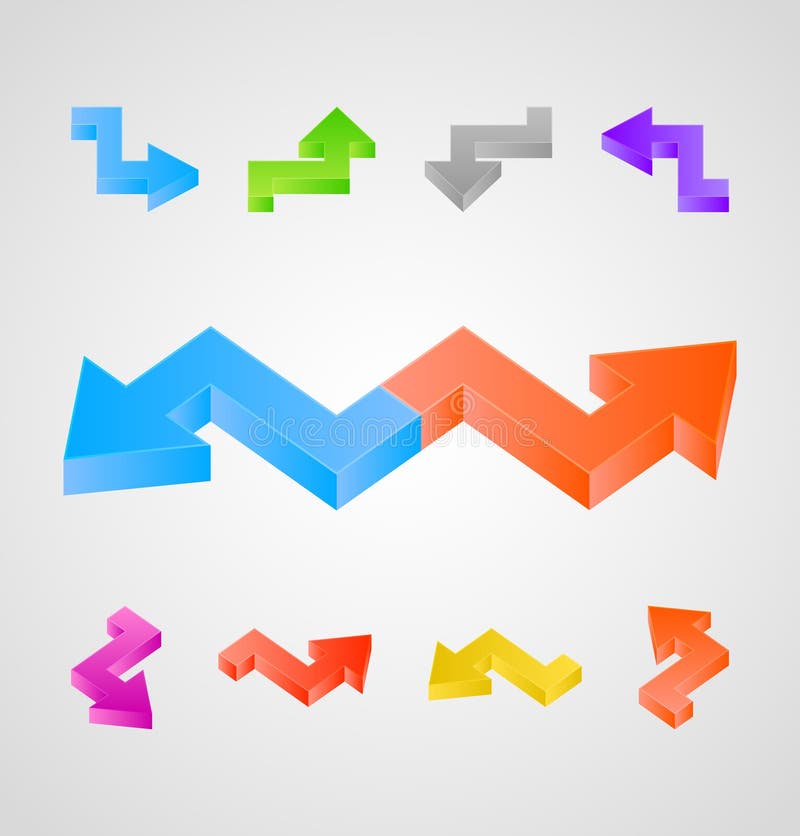 3d arrows vector set stock vector. Illustration of business - 24428100