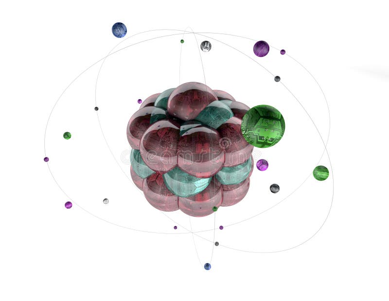 3d atomen stock illustratie. Illustration of chemie, dimensionaal ...