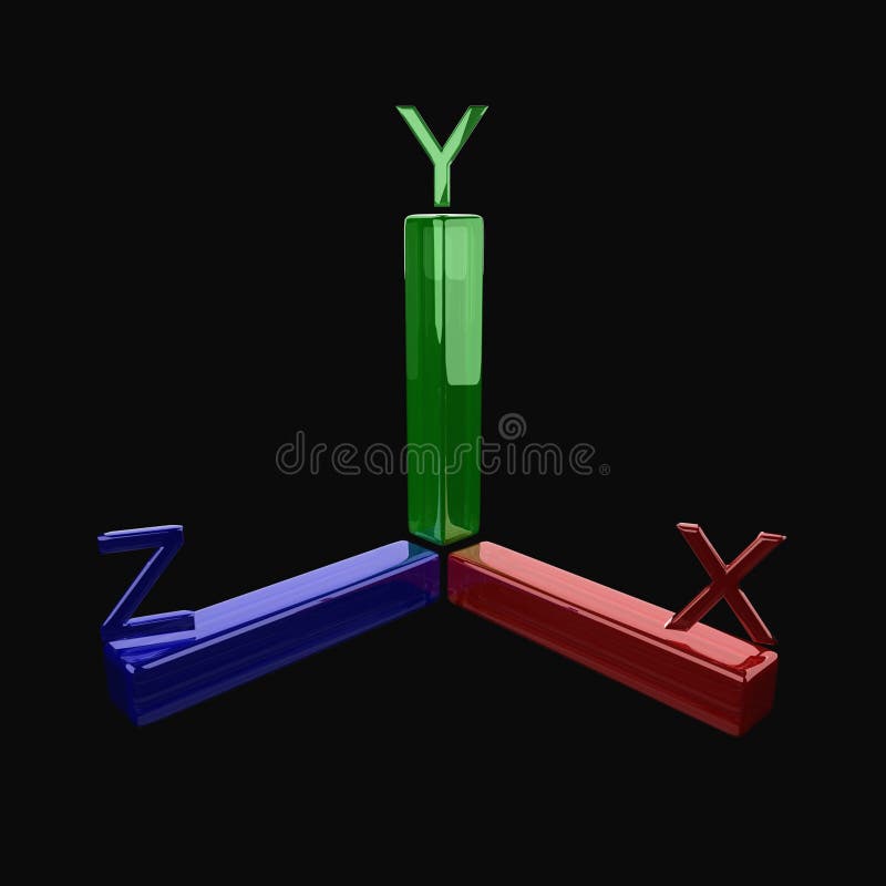 3d axis stock illustration. Illustration of blue, green - 9541946