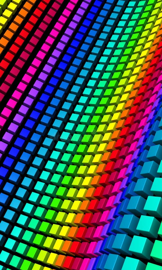 3D Background - Colorful Cube Wave 02 Stock Illustration - Illustration ...