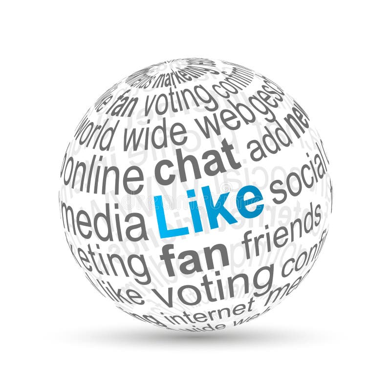 Thumb Up - Like Sign with Social Media Words Stock Illustration ...