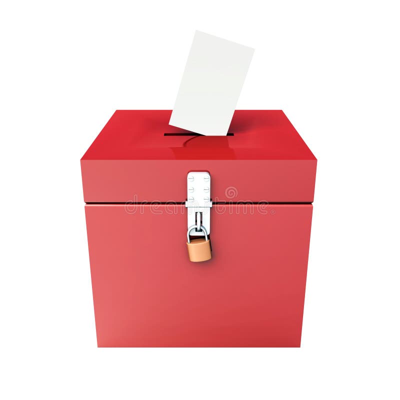 3D Ballot Box red 03 stock illustration. Illustration of conception ...