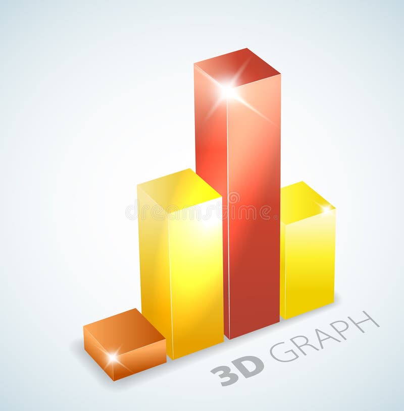 3D Bar Graph with Visual Effects Stock Illustration - Illustration of ...