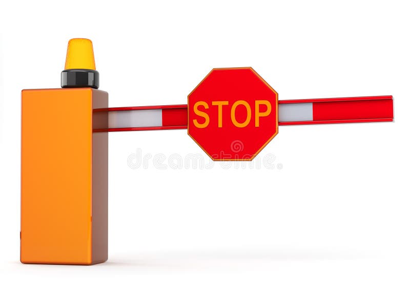 3d barrier with sign stop stock illustration. Illustration of turnpike ...