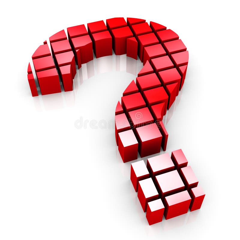 3d Blocks Question Mark Symbol Stock Illustration - Illustration of ...