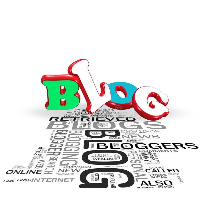 Blog word cloud stock illustration. Illustration of internet - 10975735