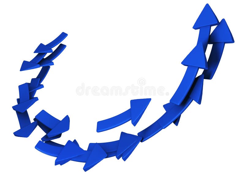 3D blue arrows stock illustration. Illustration of progress - 23250373