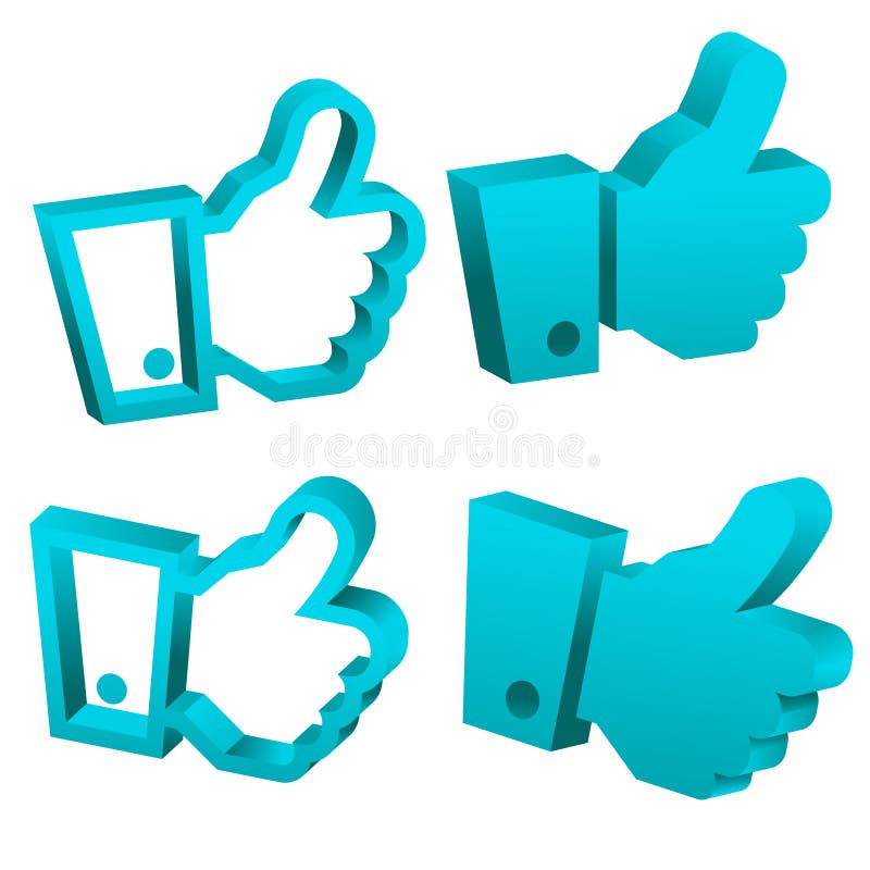 3D Blue Like it Hand Icons editorial photography. Illustration of ...