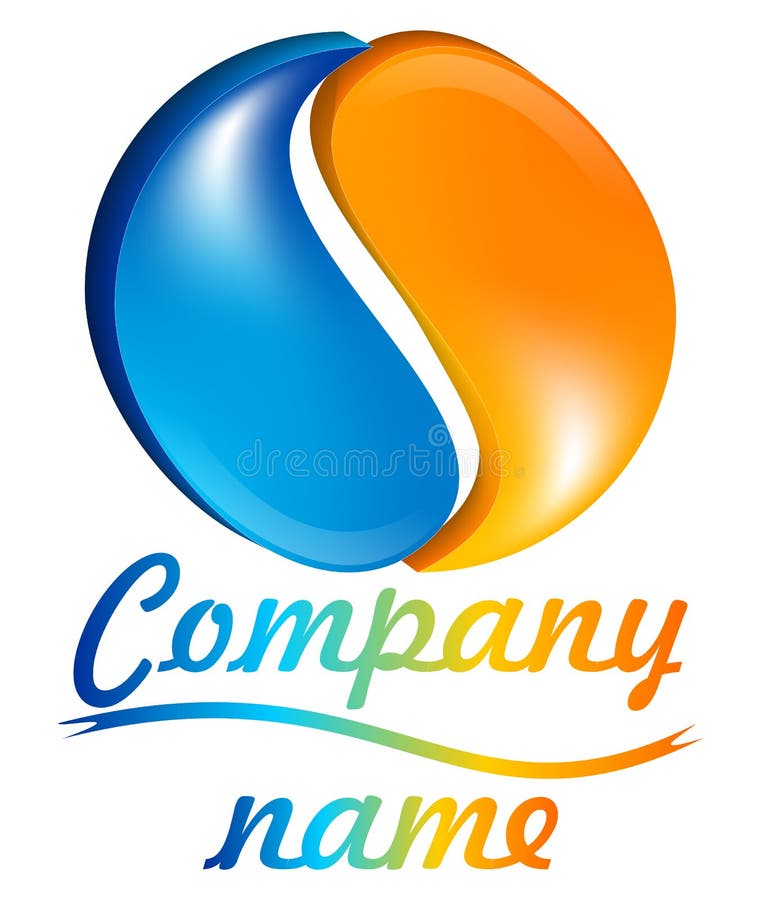 Blue, Orange and Grey 3d Logo or Button Stock Vector - Illustration of ...