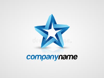 3D Blue star logo stock vector. Illustration of business - 19359528