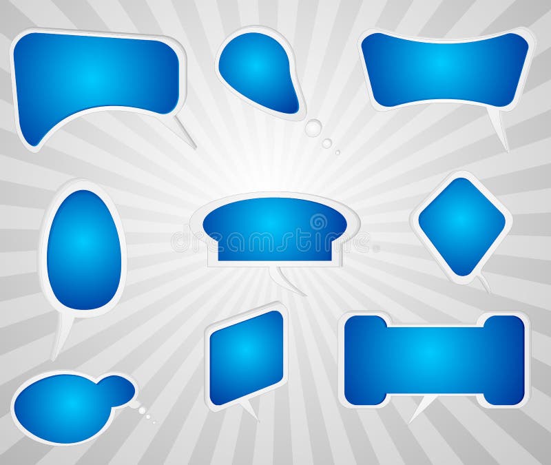 3D Blue text bubbles stock vector. Illustration of label - 24402609