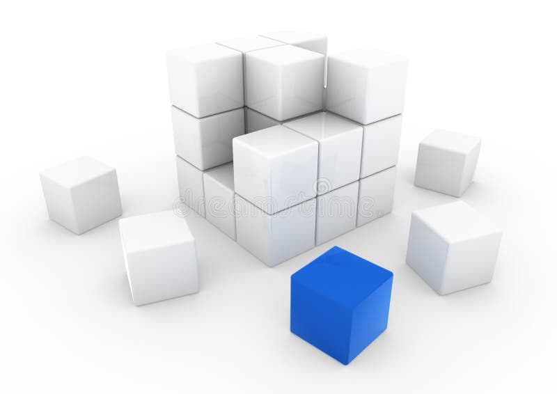 Abstract Cube of Business Structure Stock Illustration - Illustration ...