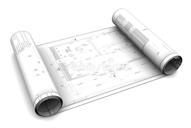 Blueprints Rolled Up