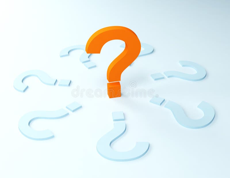 3d Bright Orange Question Mark Stock Illustration - Illustration of ...