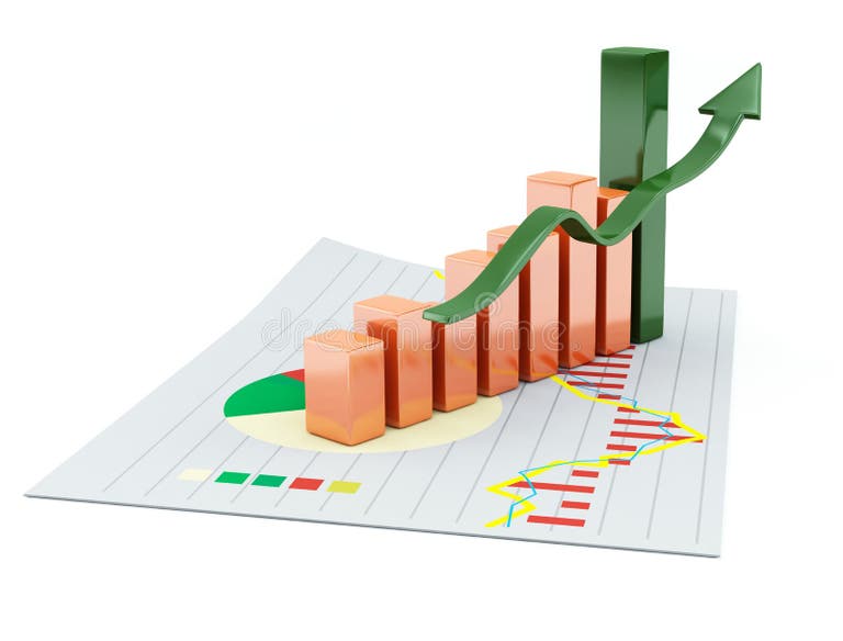 3d business chart stock illustration. Illustration of development ...