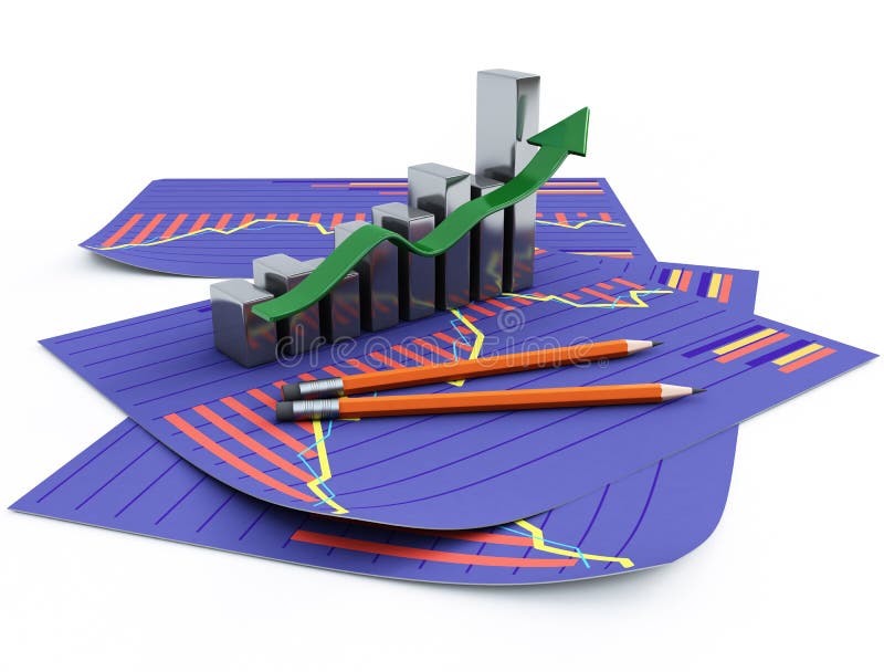 3d business chart stock illustration. Illustration of investment - 19801346