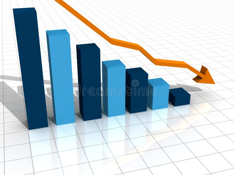 3D Business Decline Graph Stock Photography - Image: 6508872