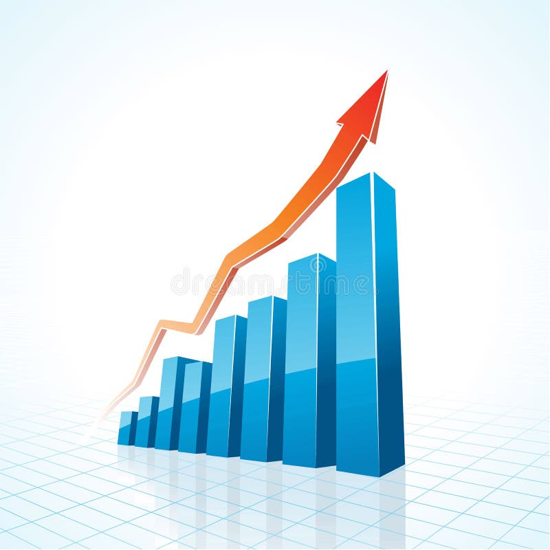 3d Business Growth Bar Graph Stock Vector - Illustration of gain ...