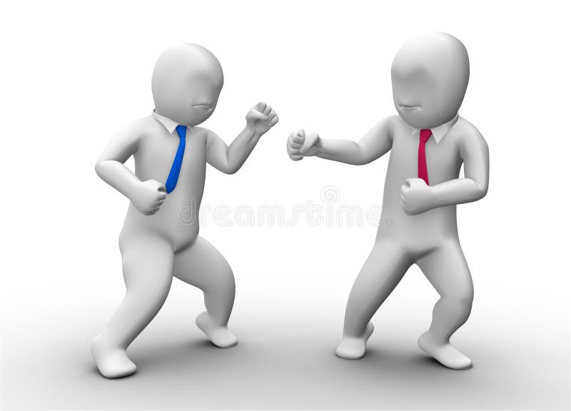 3d business man fighting stock illustration. Illustration of punching ...