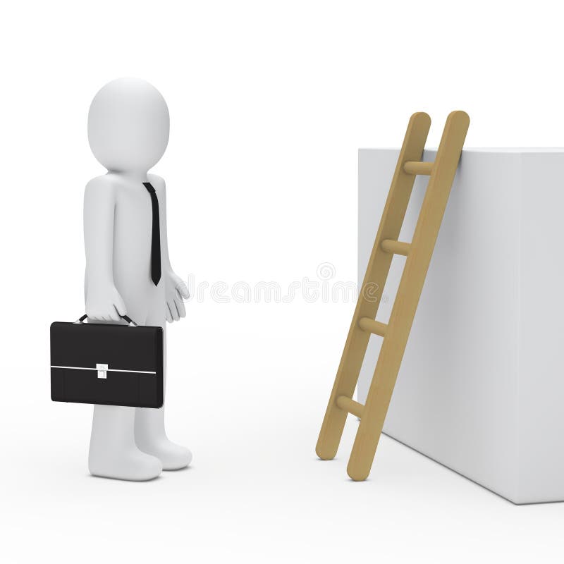 3d Man Falling from Ladder during Work Stock Illustration ...