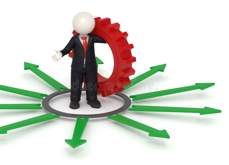 3d Business Man with Solutions Stock Illustration - Illustration of ...