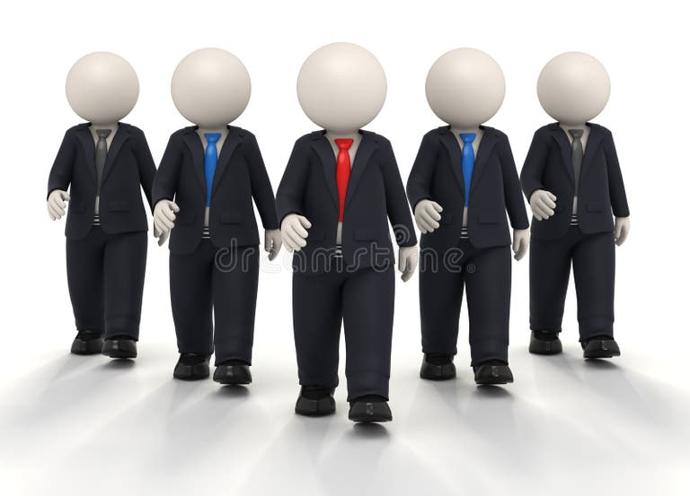 3d Business Team and Leader in Uniform Stock Illustration ...