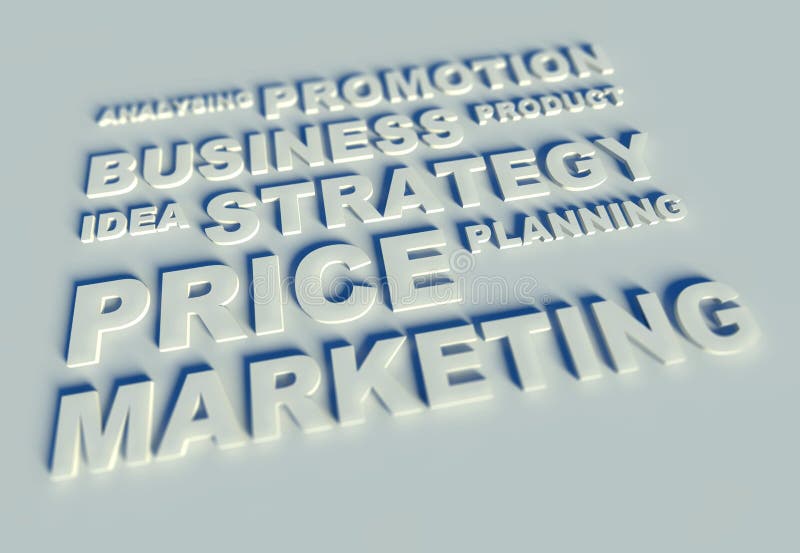 3d Business Text Table and Keywords Stock Illustration - Illustration ...