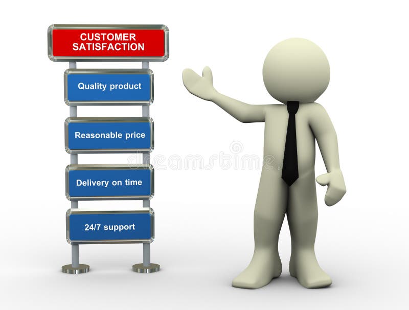3d Businessman and Customer Satisfaction Stock Illustration ...