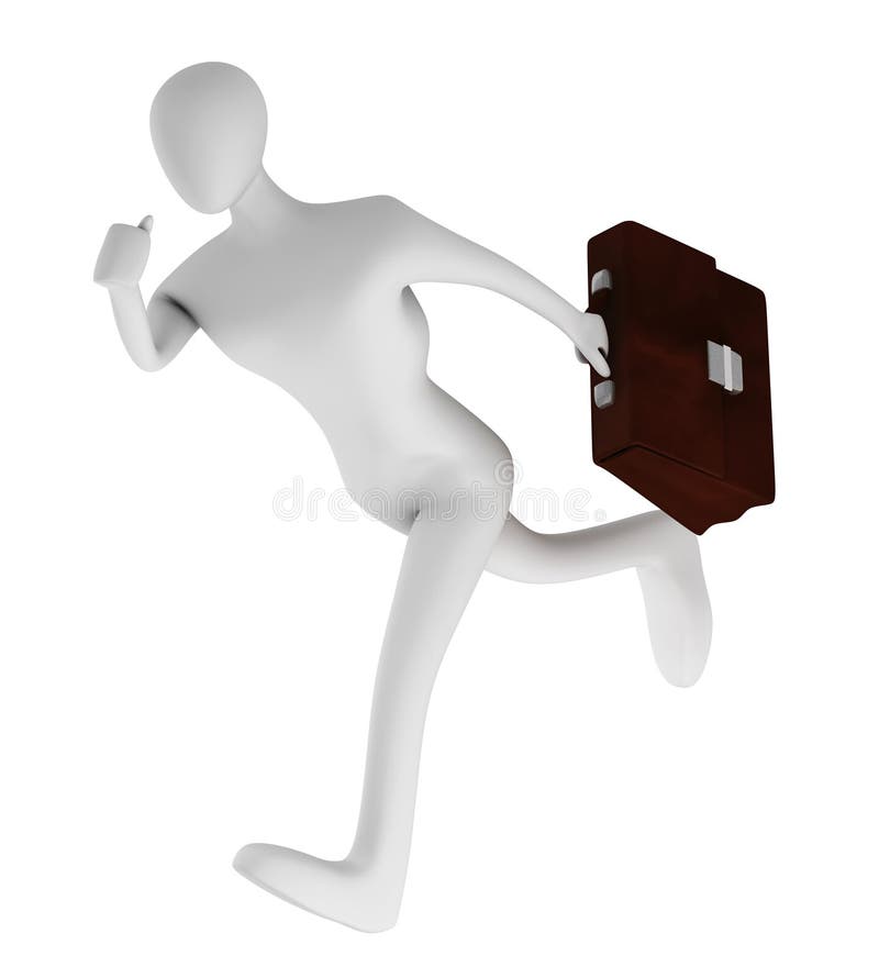 Stick Figure Stick Man Running Busy Briefcase Business Stock Vector ...