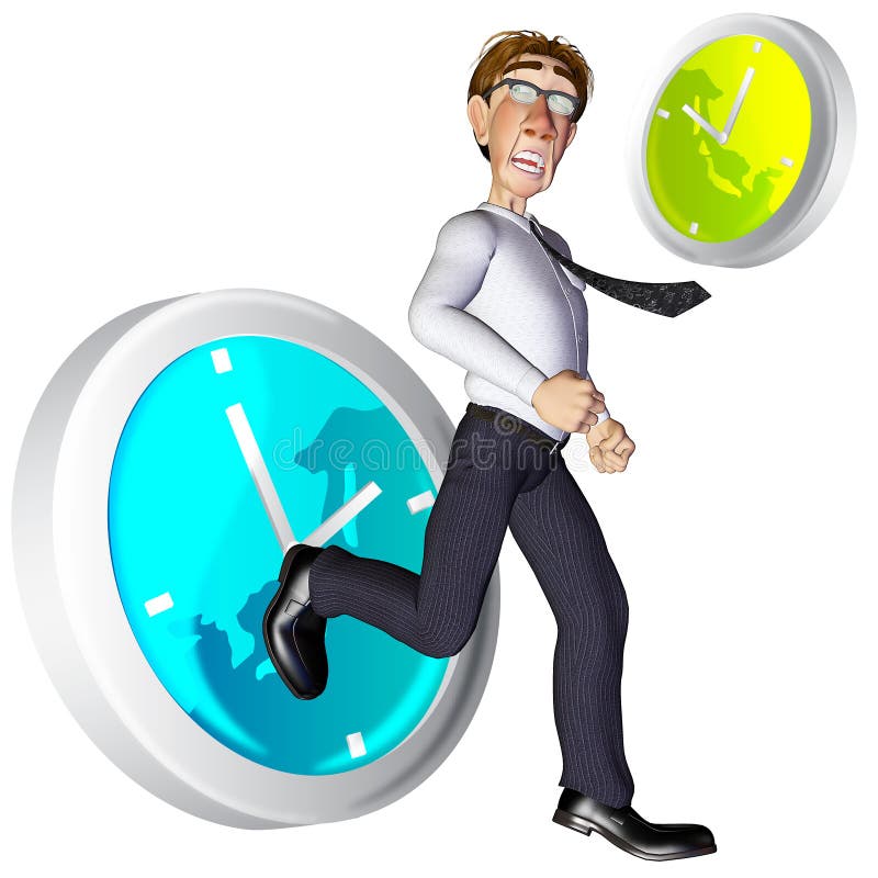 3d Businessman Time Pass by Stock Illustration - Illustration of ...