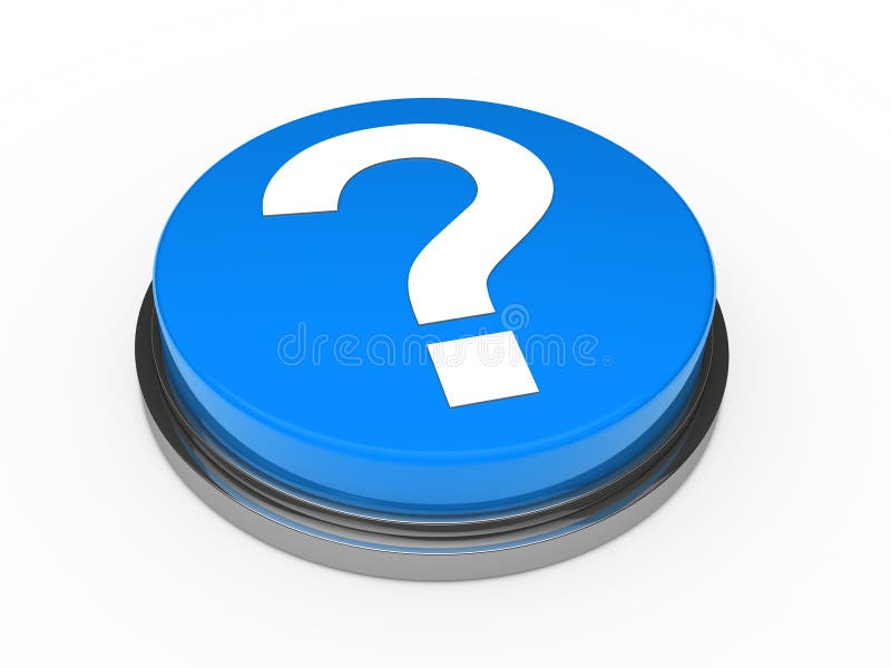 3d Button Blue Question Mark Stock Illustration - Illustration of ...