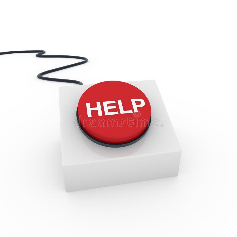 Help Push Button stock illustration. Illustration of metal - 111760408