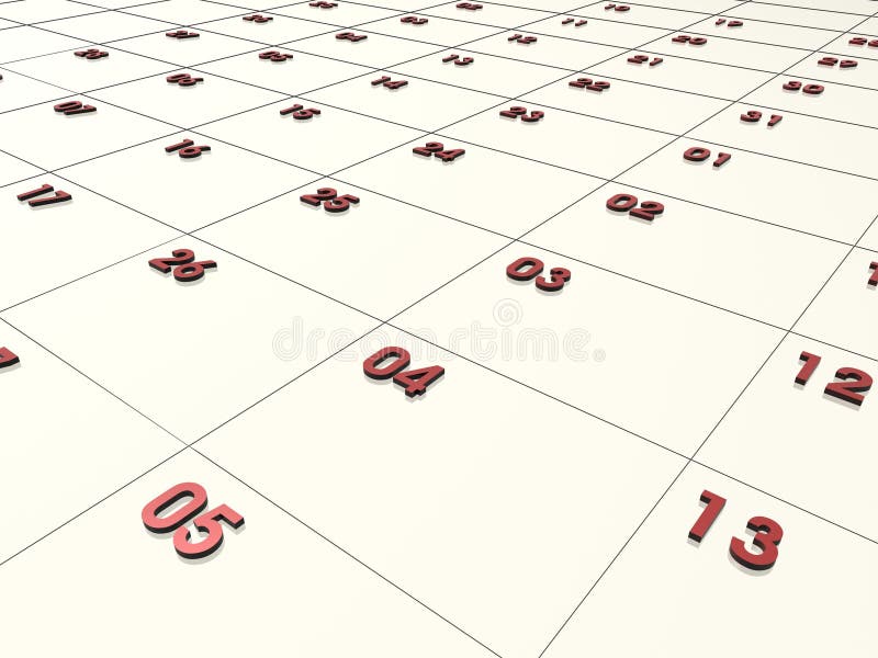 3D CALENDAR stock illustration. Illustration of number - 1013339