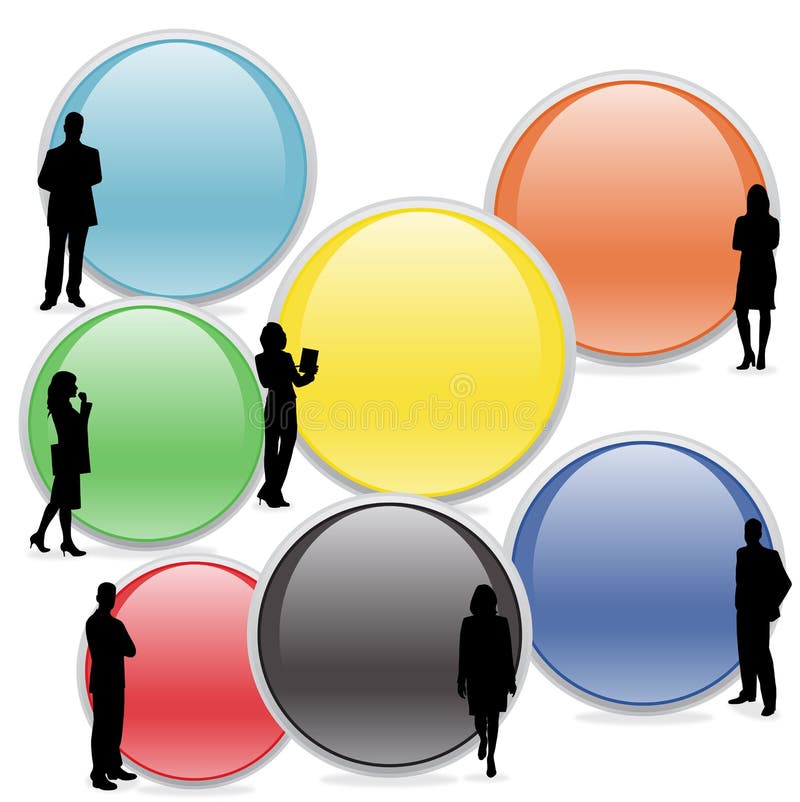 3D Cards with Business People Stock Illustration - Illustration of ...