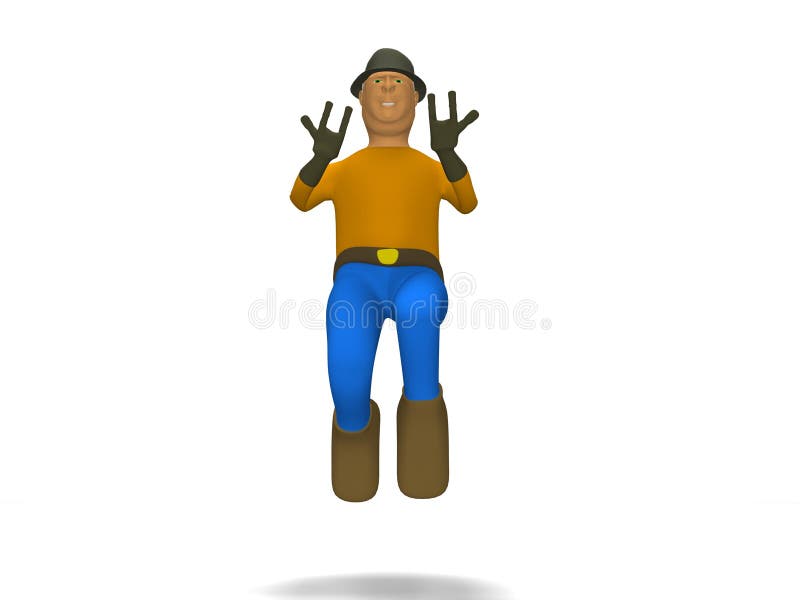 3d Cartoon Character in Rock and Roll Stock Illustration - Illustration ...