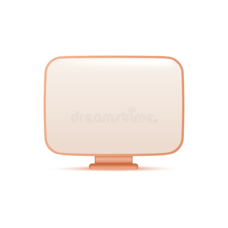 3d Cartoon Monitor or TV. Vector Stock Vector - Illustration of ...
