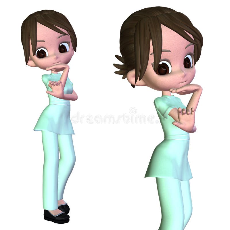 3d Cartoon nurse stock illustration. Illustration of remarks - 37615959
