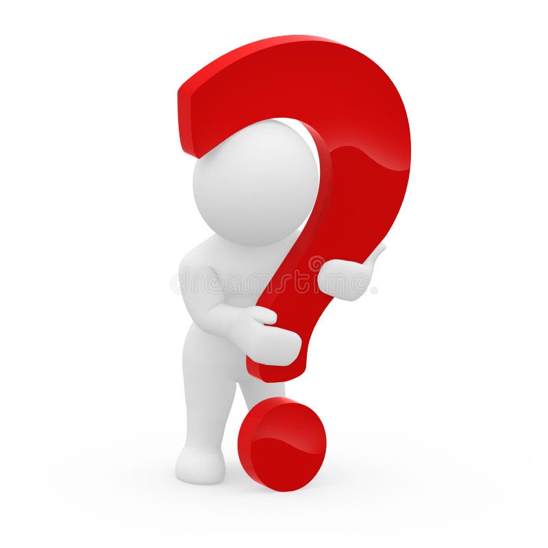 3D Character Embracing Question Sign Stock Illustration - Illustration ...