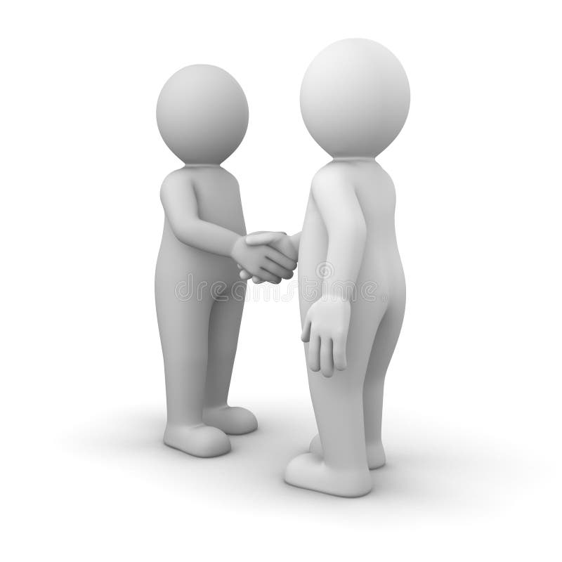 3d Small People - Handshake Stock Illustration - Illustration of human ...