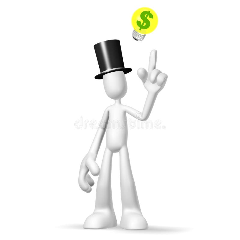 3d character idea stock illustration. Illustration of computer - 10784892