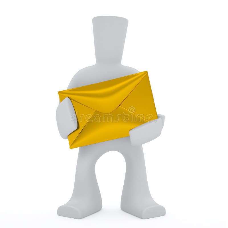 Man with envelope stock illustration. Illustration of people - 9533744