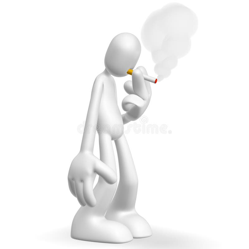 3d character smoking stock illustration. Illustration of motion - 10784894