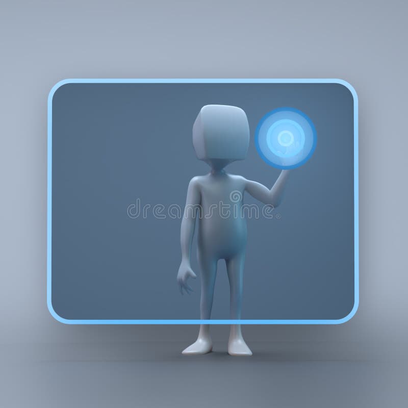 3D character Techy using stock illustration. Illustration of choice ...